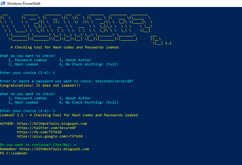 Github Subc0ol Leaked Leaked 1 1 A Checking Tool For Hash Codes And Passwords Leaked